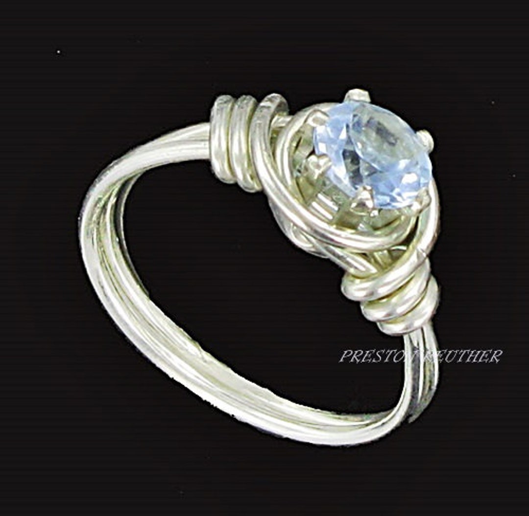 Birthstone Ring - Blue Topaz Ring - Sterling Silver ---- Made to Fit ...