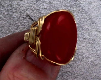 Ruby Ring 14kt Rolled Gold Made to Fit Size 5 to 15 - Etsy
