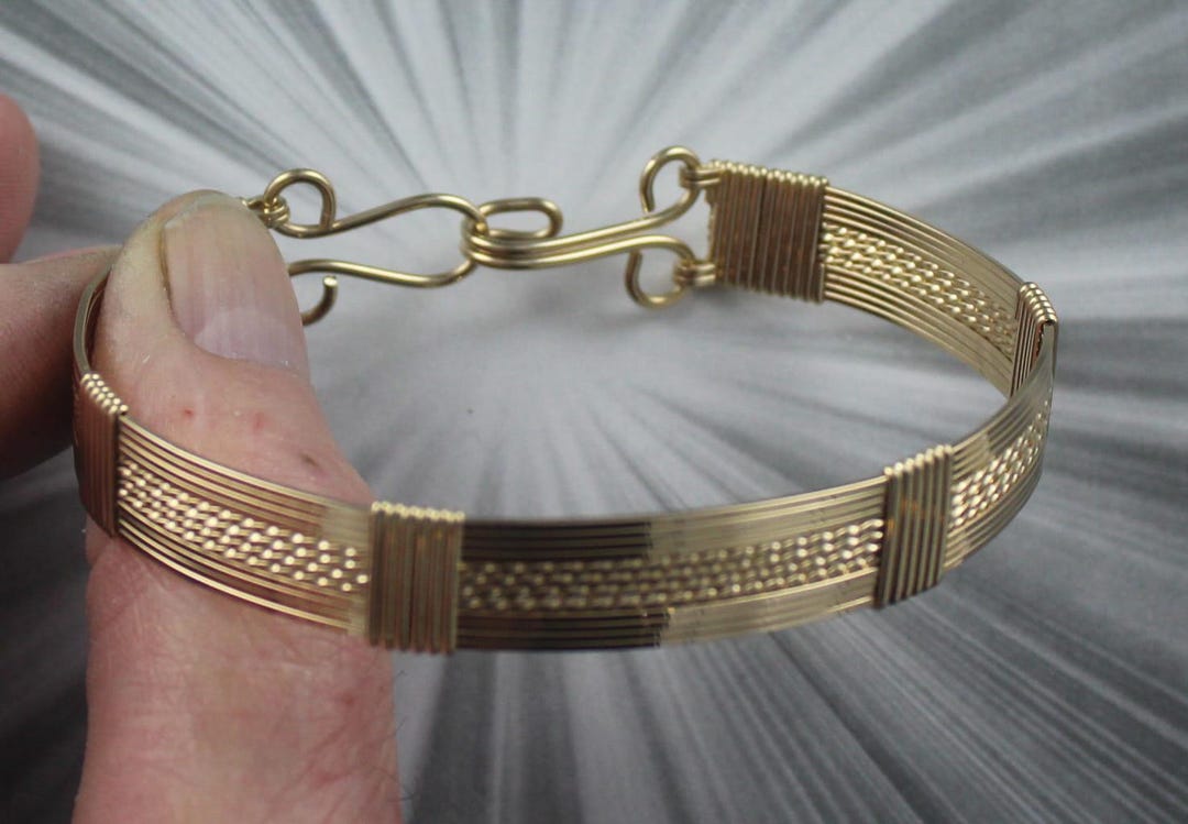 BIG AND WIDE - 14kt Rolled Gold Bracelet Size 6 to 8 - Cuff Bracelet ...
