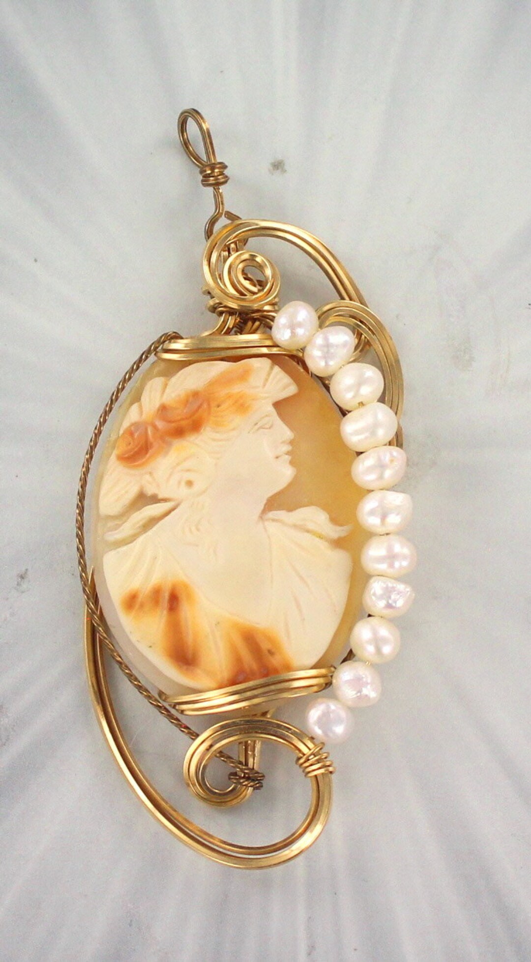 Antique Shell Cameo Pendant - Carved in Italy in 14kt. Rolled Gold ...