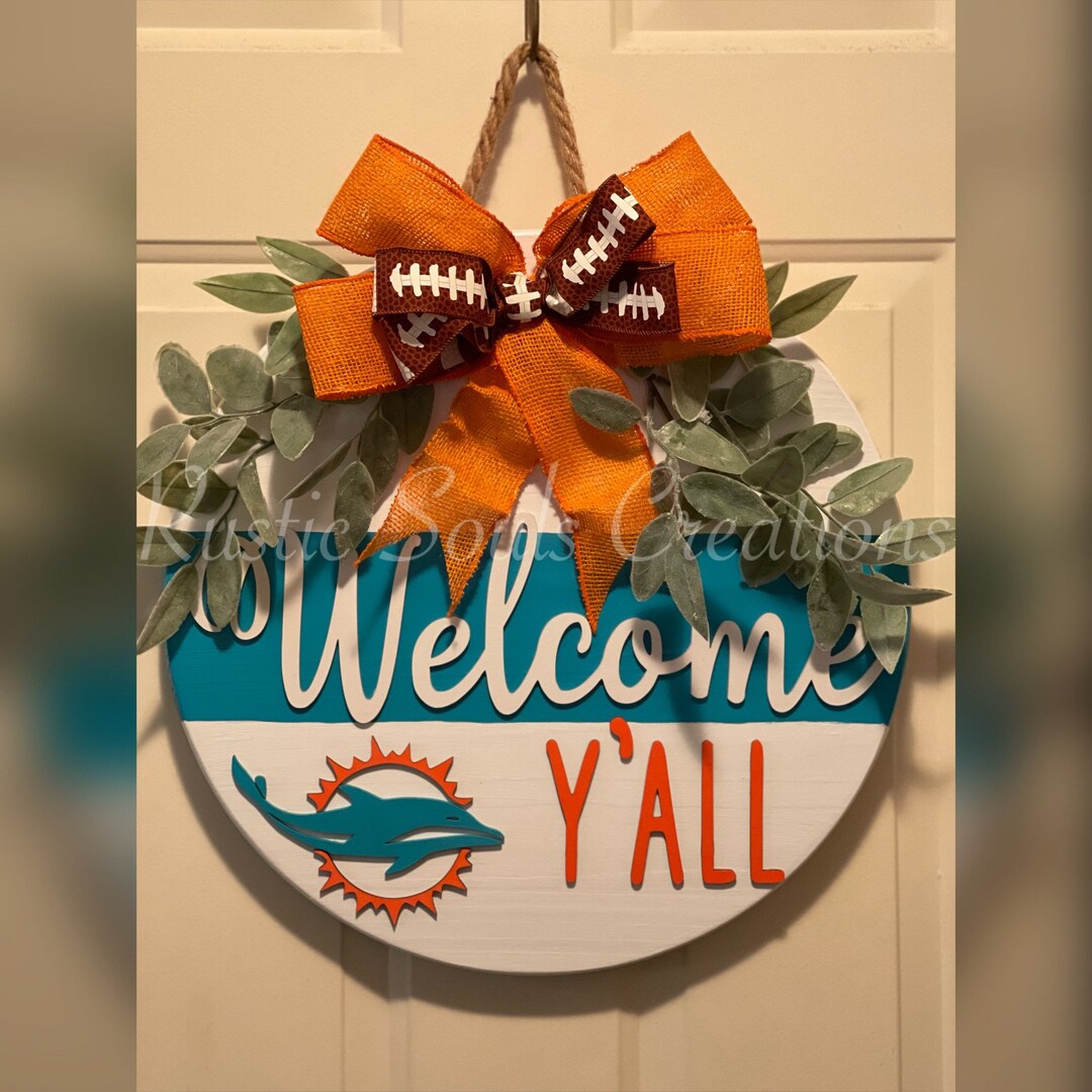 Football Welcome Door Hanger | Welcome Door Sign | Sports Fan Door Sign ...