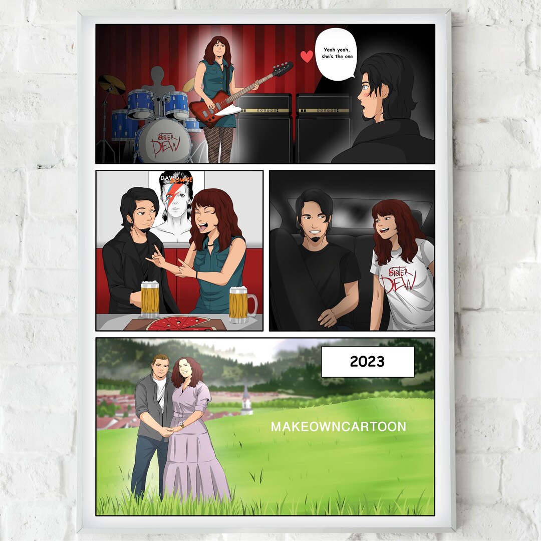 Custom Comic Book Commission Art Couple Geek Nerd Wedding Prom Bridal ...