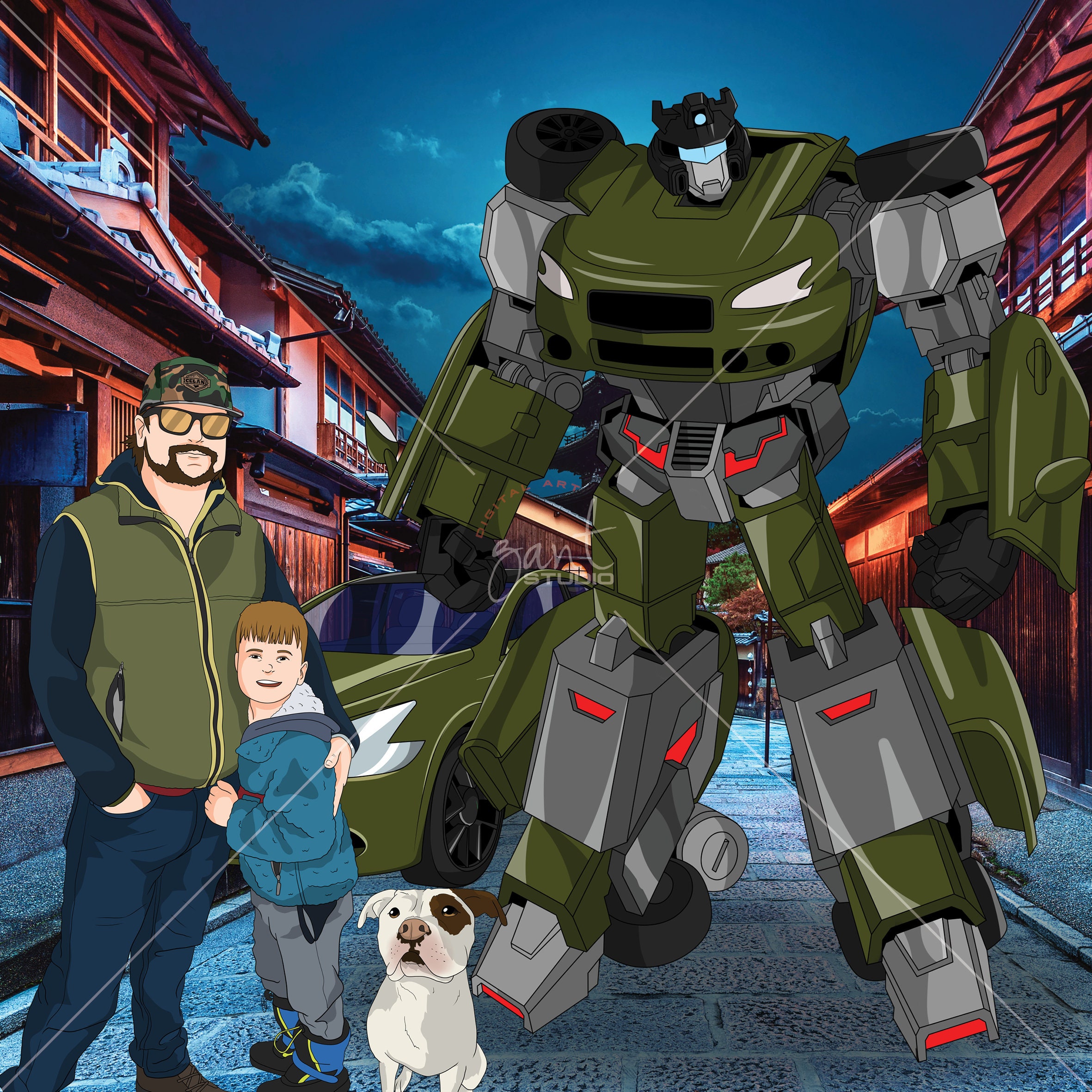 Custom Robot Cars Mecha Anime Illustration Drawing Car Robots - Etsy