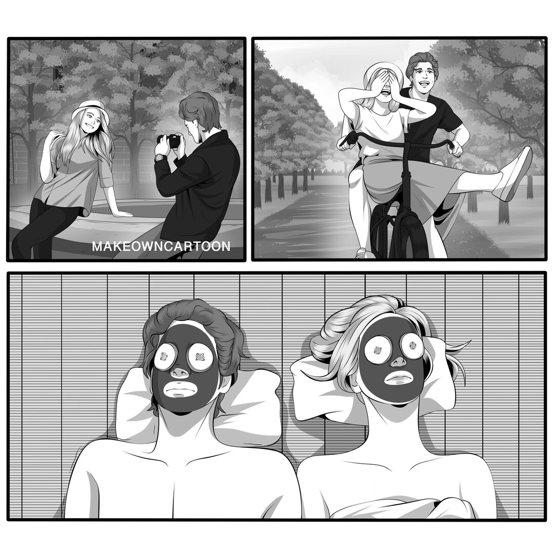 Custom COMIC STRIP Your Storyline, Cartoon Personalized Drawing Digital ...