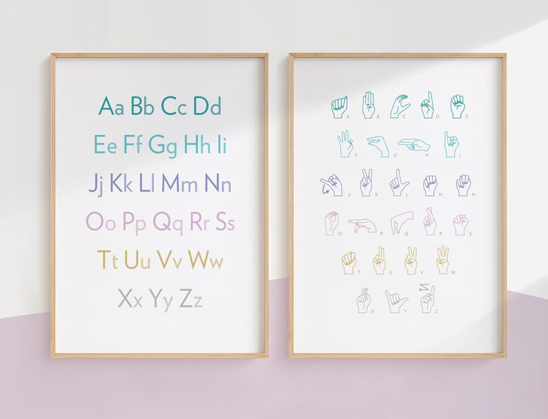 Printable Sign Language Alphabet Poster | ASL Fingerspelling Chart for ...