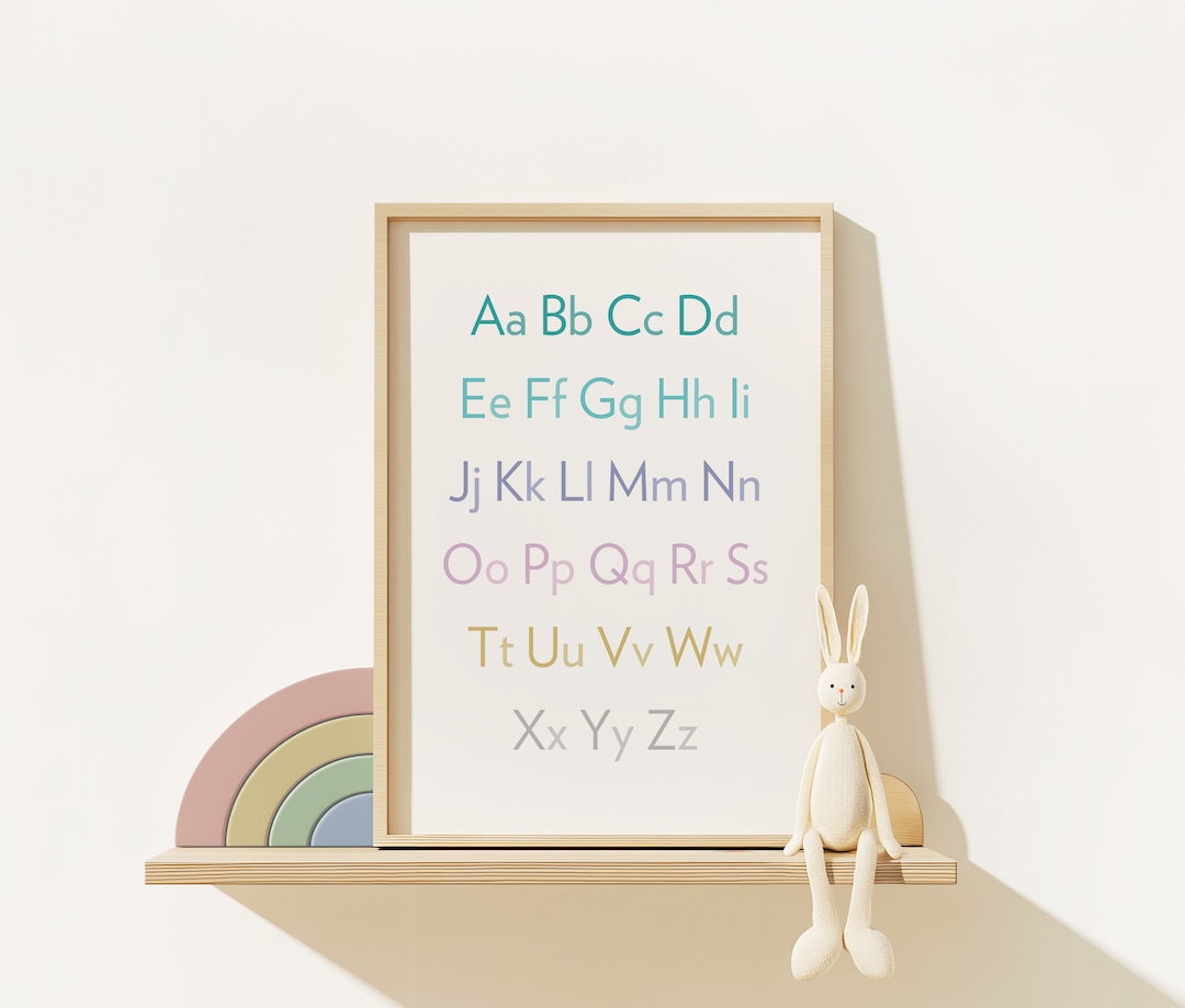 Printable Alphabet Poster | ABC Chart for Kids Room Classroom or ...