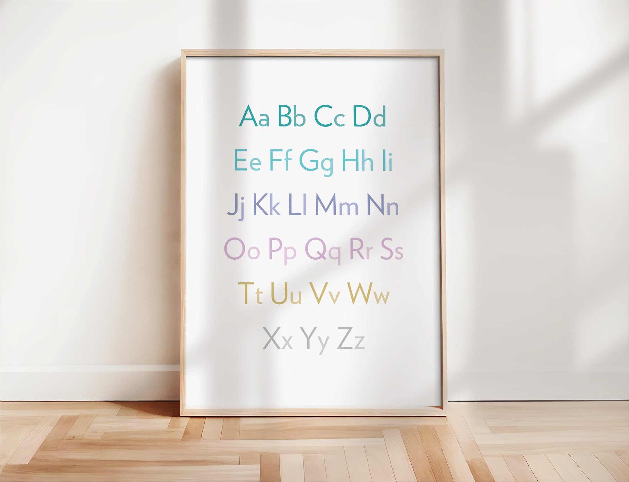 Printable Alphabet Poster | ABC Chart for Kids Room Classroom or ...
