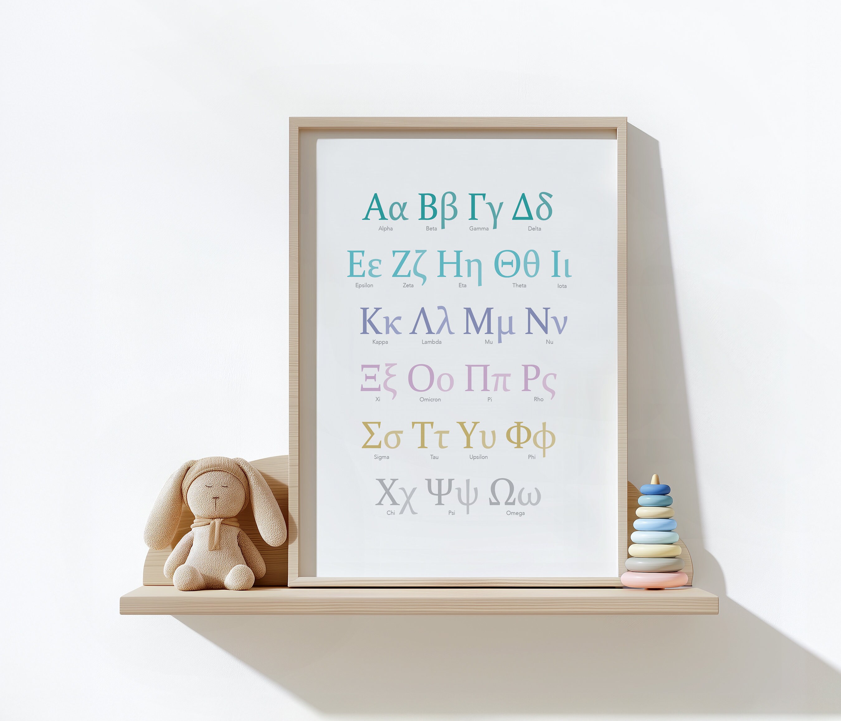 Printable Greek Alphabet Poster With English Letter Names | Greek ...