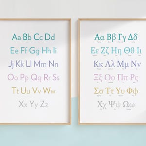 Printable Greek Alphabet Poster With English Letter Names | Greek ...