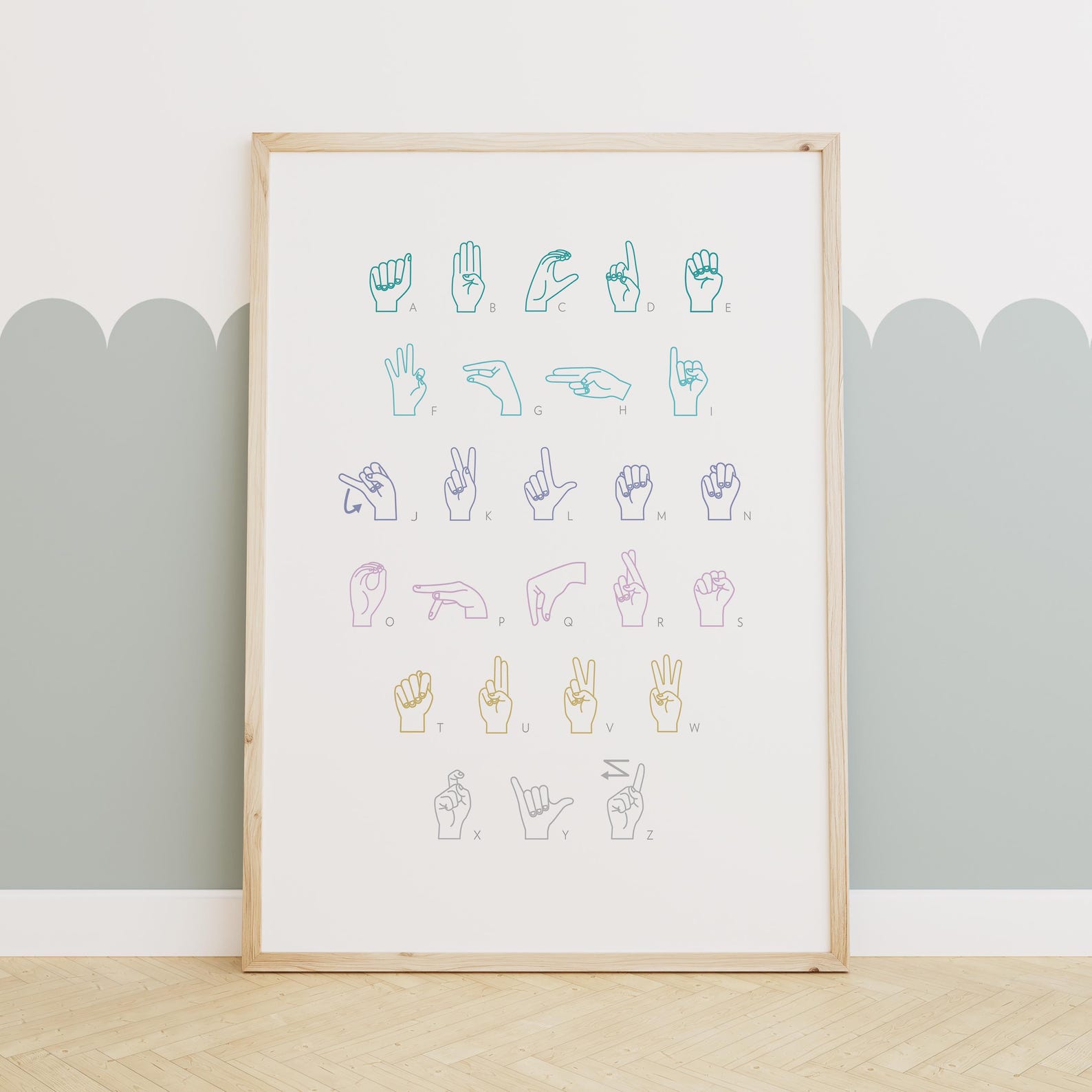 Printable Sign Language Alphabet Poster ASL Fingerspelling Chart for ...