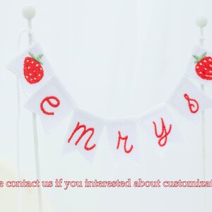 One Cake Topper With Name – Strawberry Embroidered Berry First Birthday ...