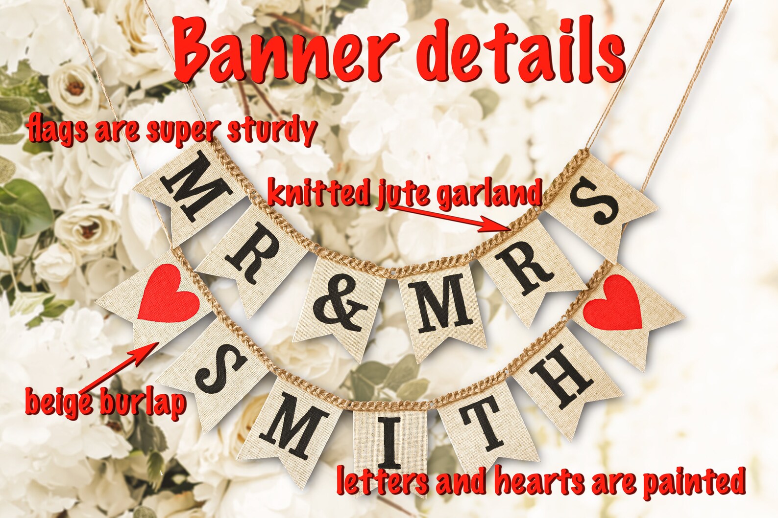 Rustic Burlap Mr and Mrs Banner: Boho Wedding Decor - Etsy