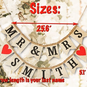 Rustic Burlap Mr and Mrs Banner: Boho Wedding Decor - Etsy