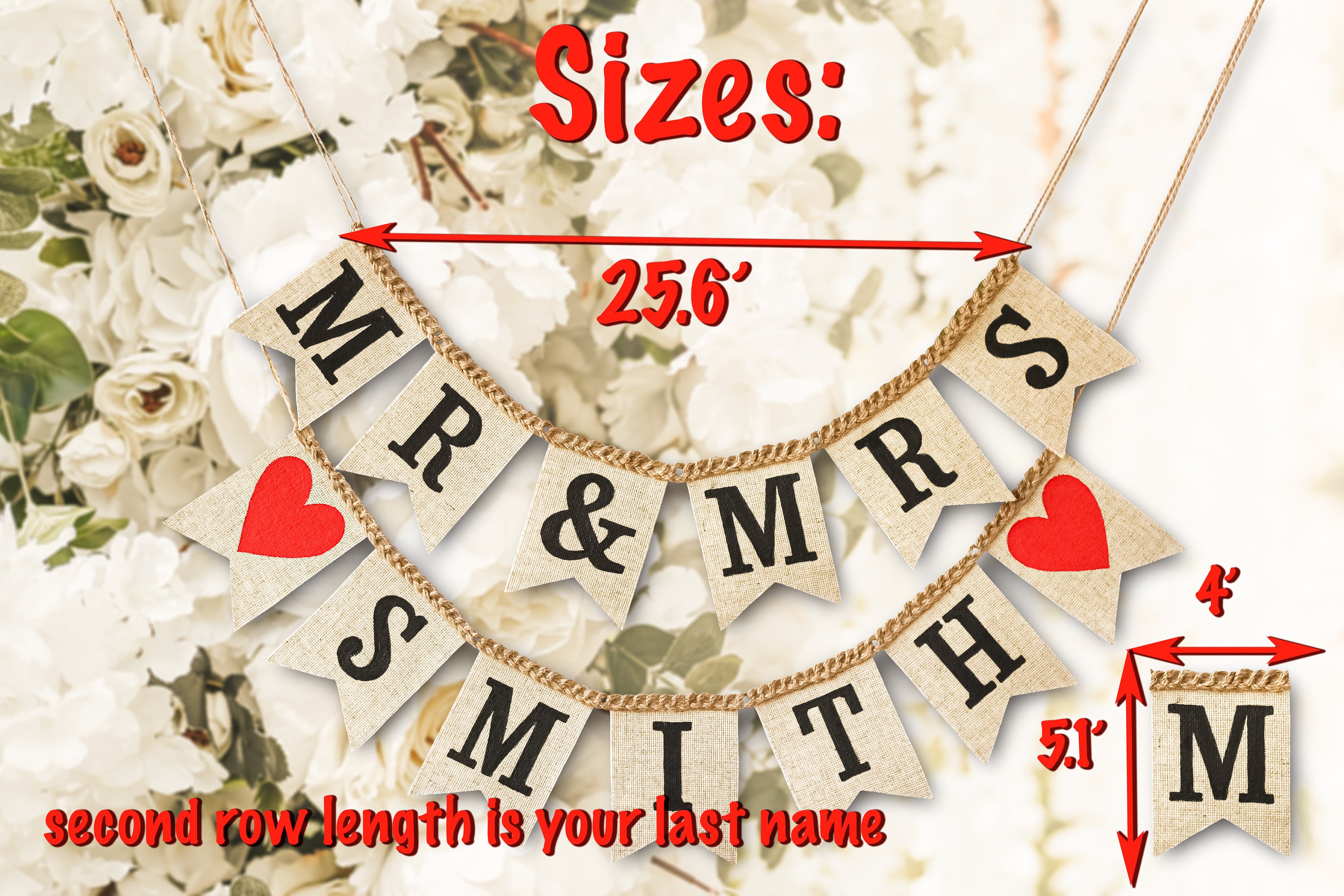 Rustic Burlap Mr and Mrs Banner: Boho Wedding Decor - Etsy
