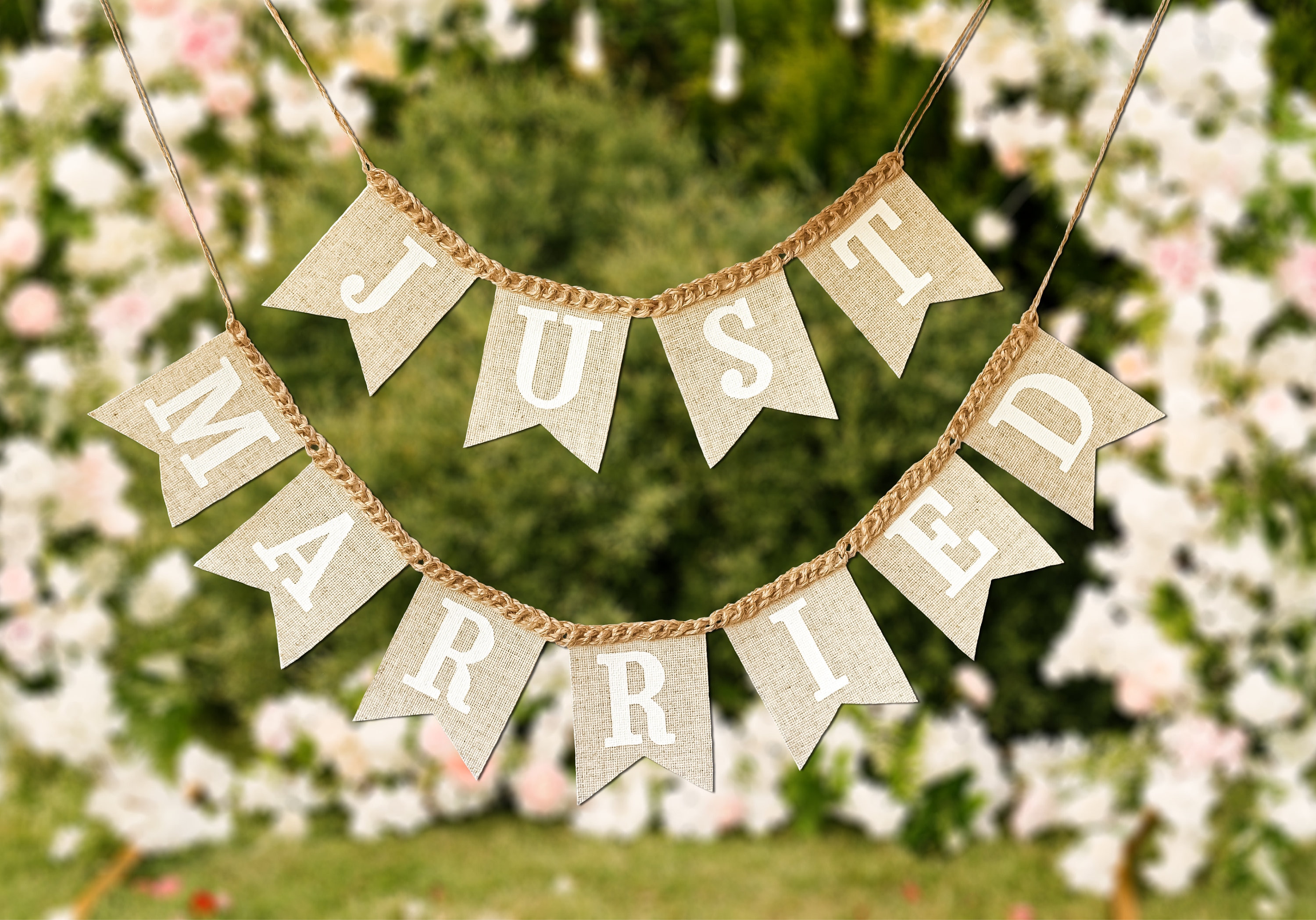 Wedding Burlap Banner