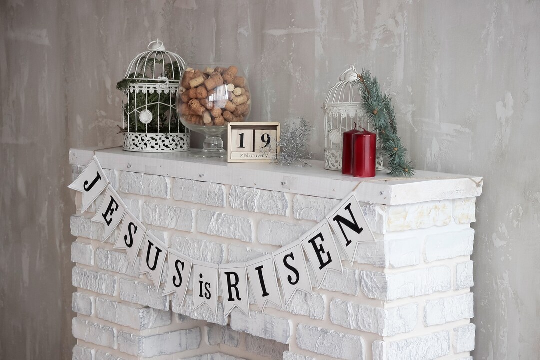 Jesus is Risen, He is Risen, He Has Risen Sign for Easter Linen Banner ...