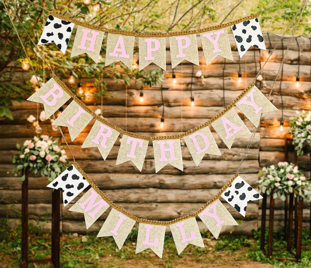 Cowgirl Banner Cowgirl Birthday Party Decor Pink Farm Birthday Decor ...