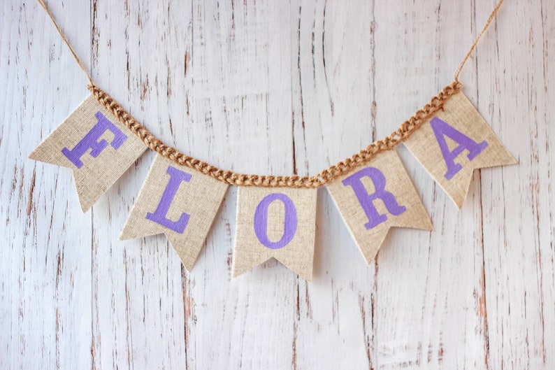 Burlap Custom Name Banner – Personalized Jute Garland for Nursery, Baby ...