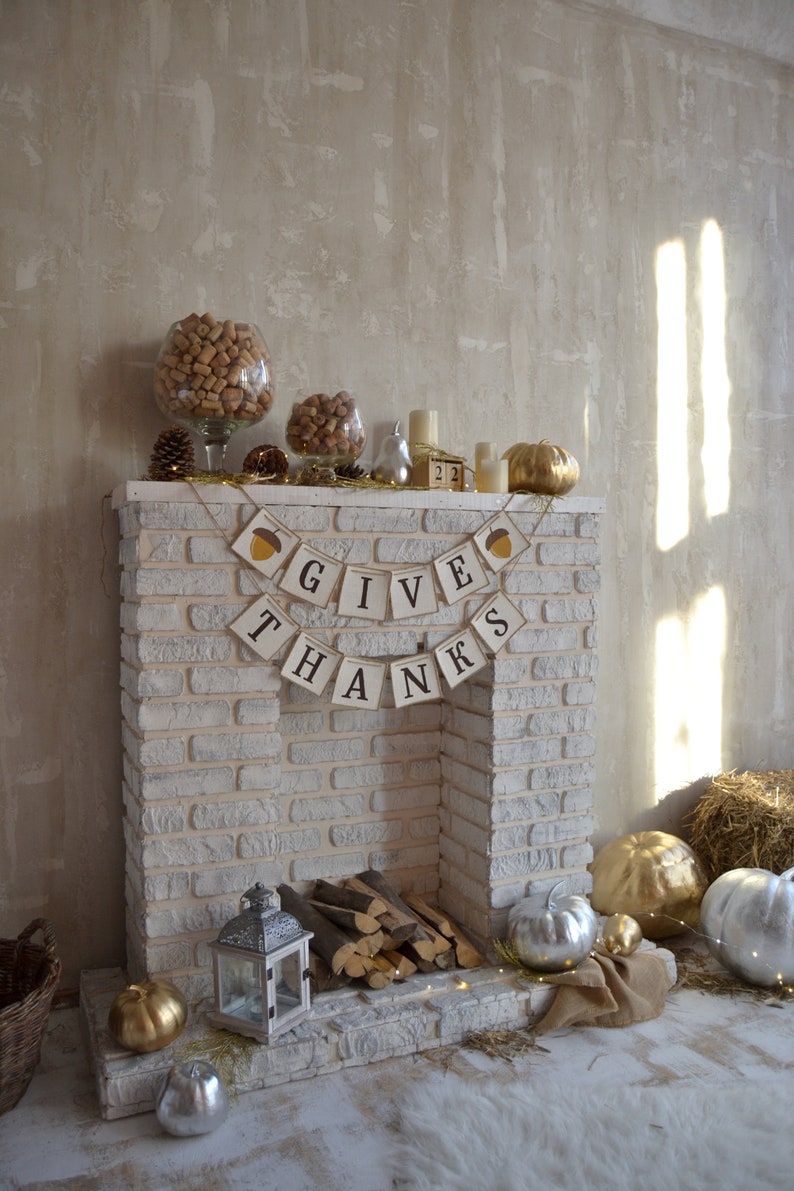 Give Thanks Burlap Banner: Thanksgiving Fall Decor - Etsy