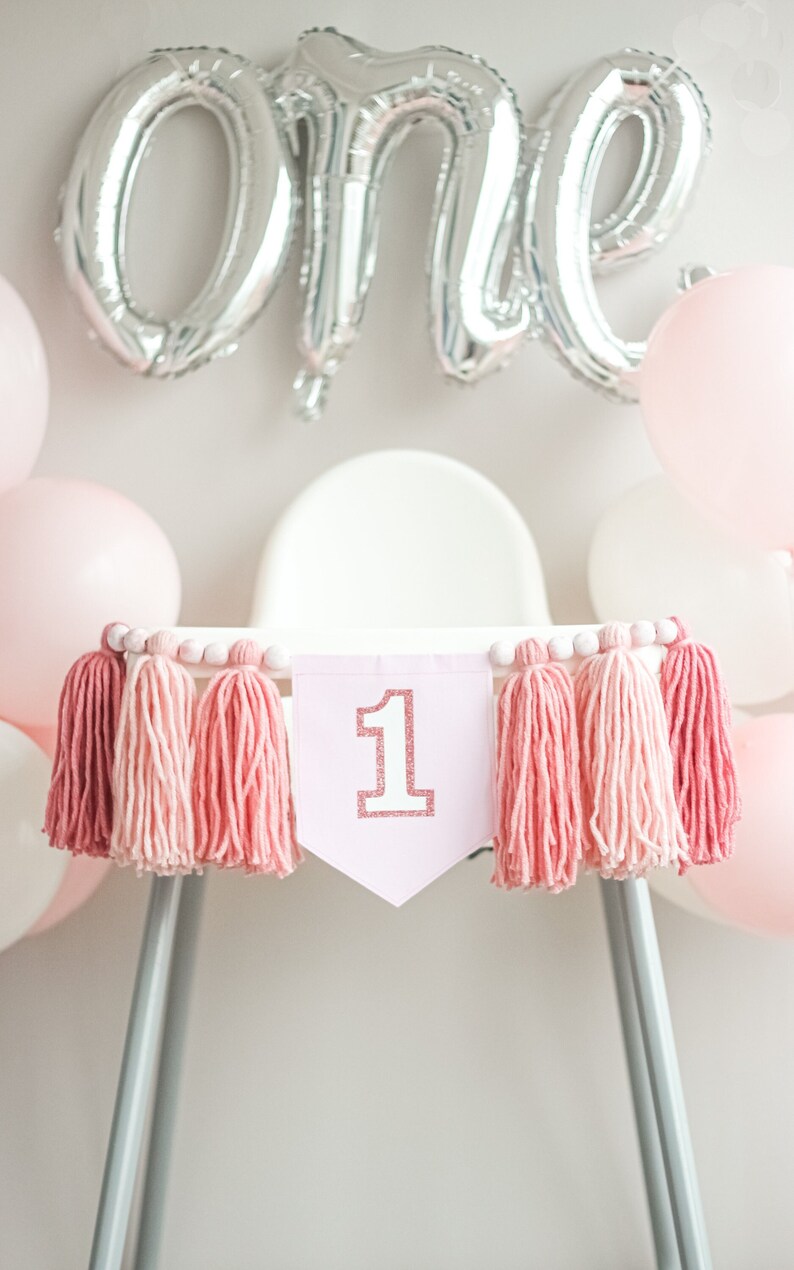 Pink Girls Garland High Chair Pink 1st Birthday High Chair - Etsy