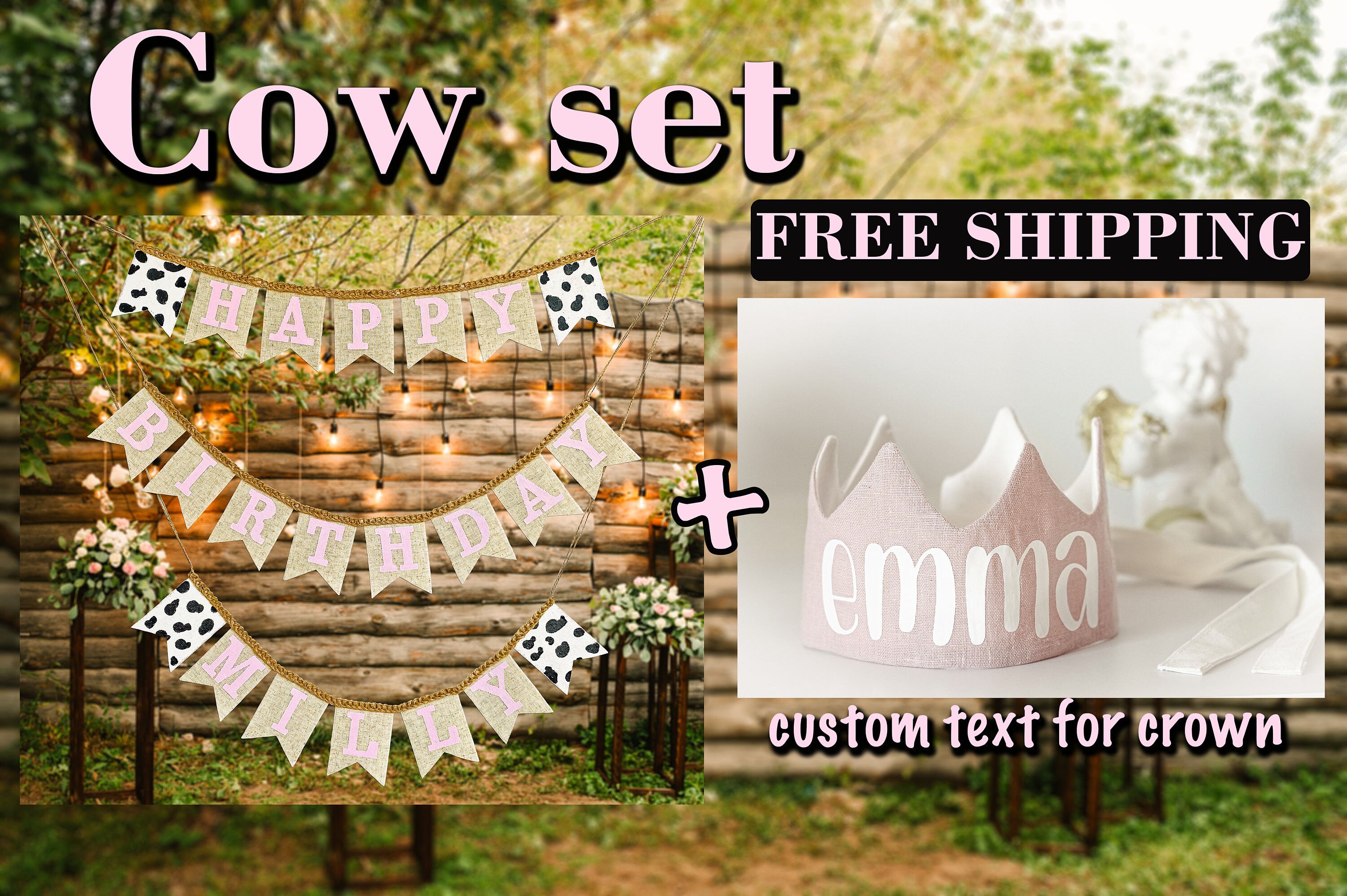 Cowgirl Banner Cowgirl Birthday Party Decor Pink Farm Birthday - Etsy