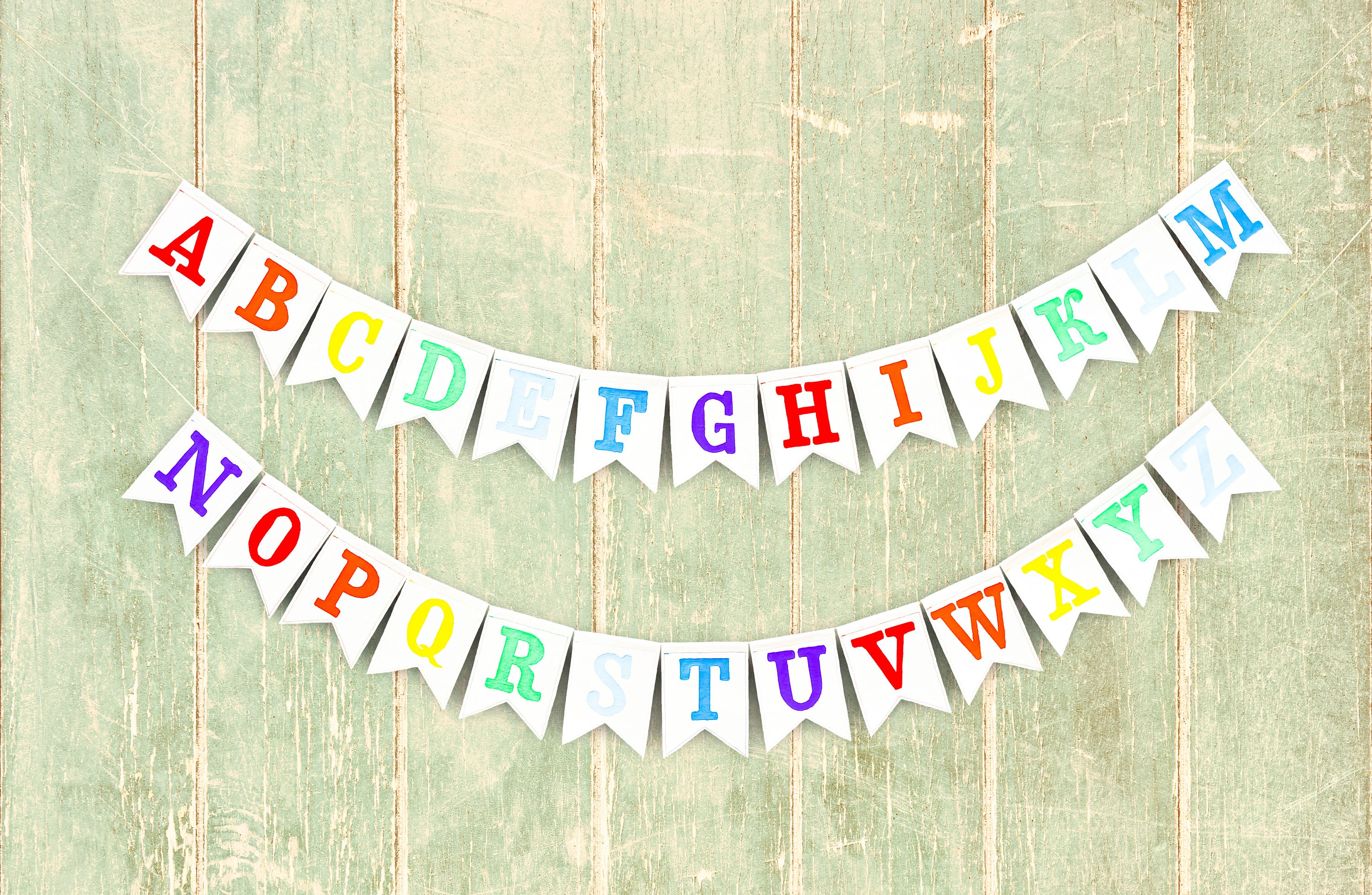 Rainbow Alphabet Banner – Kids Room Decor Bunting – Rainbow Nursery ...