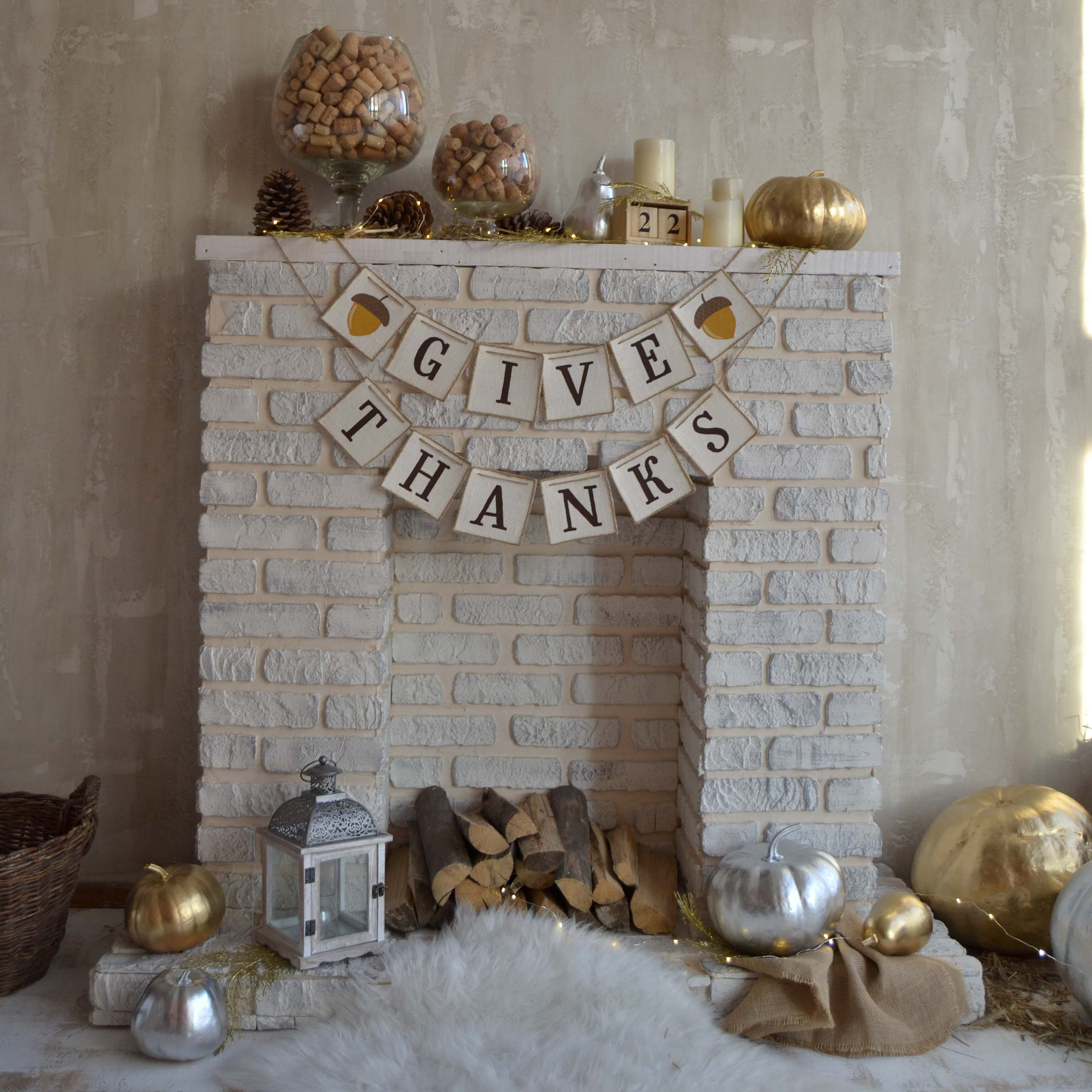 Give Thanks Burlap Banner: Thanksgiving Fall Decor - Etsy