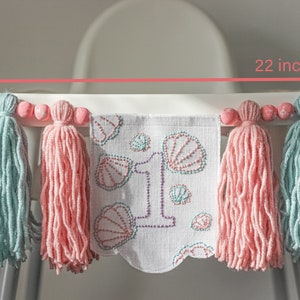 Sweet One Mermaid High Chair Banner Pink Birthday Theme 1st Birthday ...
