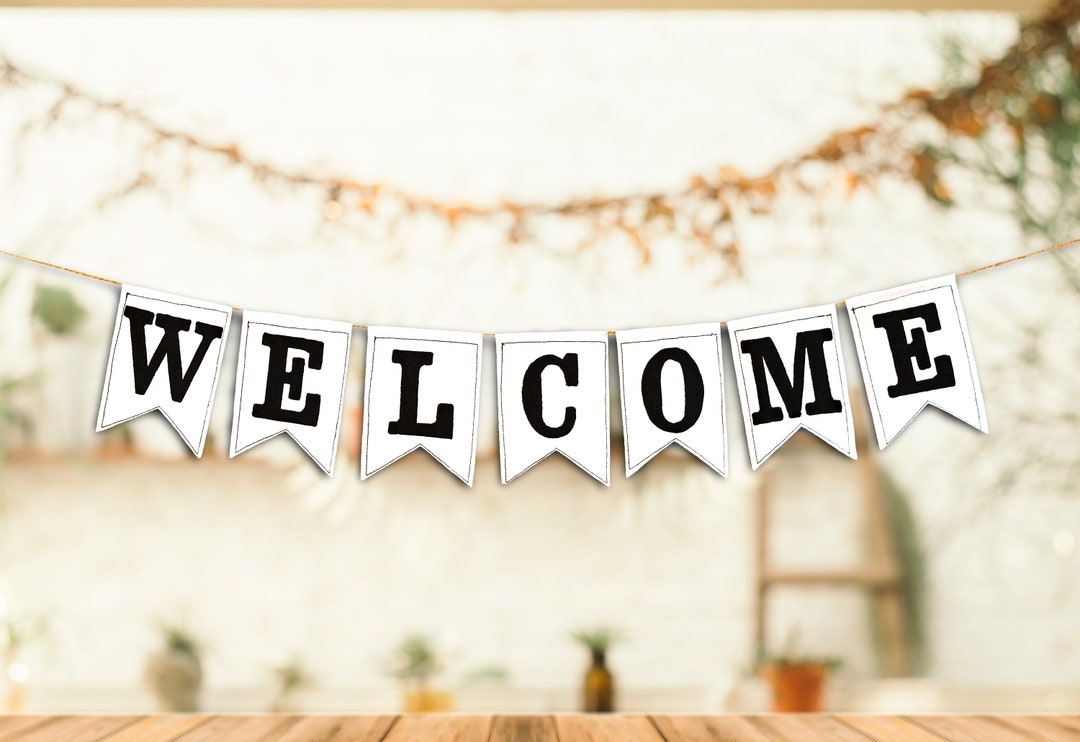 Welcome Fabric Banner, Welcome Classroom Sign, Farmhouse Theme Fabric ...