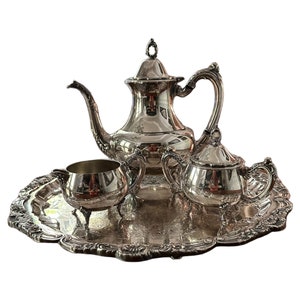 Ornate Oneida Silver Coffee/ Tea Set and Tray - Etsy