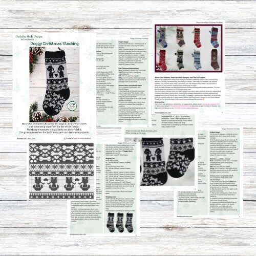 Dog Christmas Stocking Knitting Pattern: Fair Isle Pet Holiday Decor ...