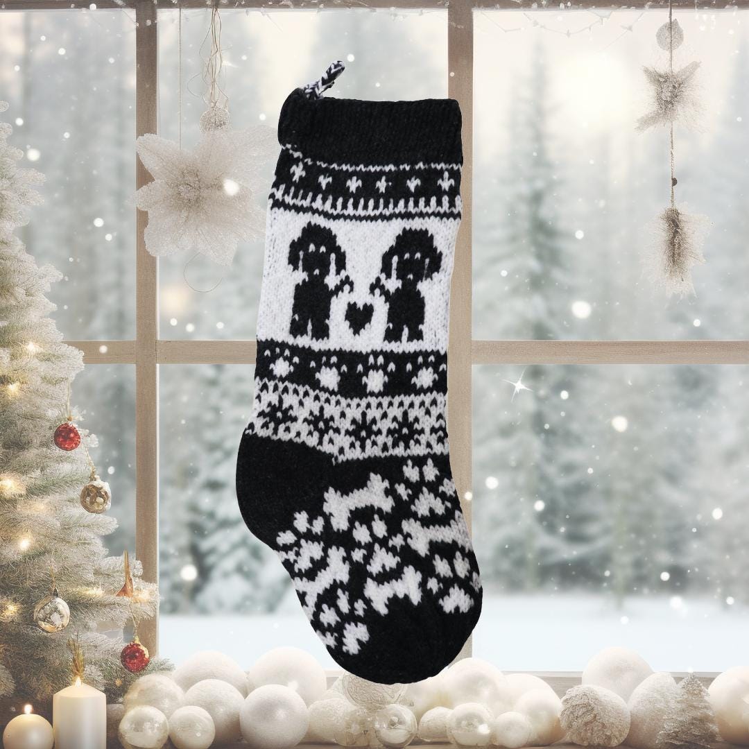 Dog Christmas Stocking Knitting Pattern: Fair Isle Pet Holiday Decor ...