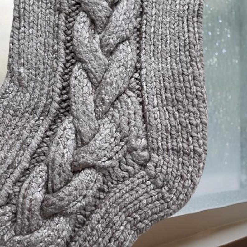 Cable Braid Christmas Stocking Knitting Pattern: Chunky Yarn (PDF ...
