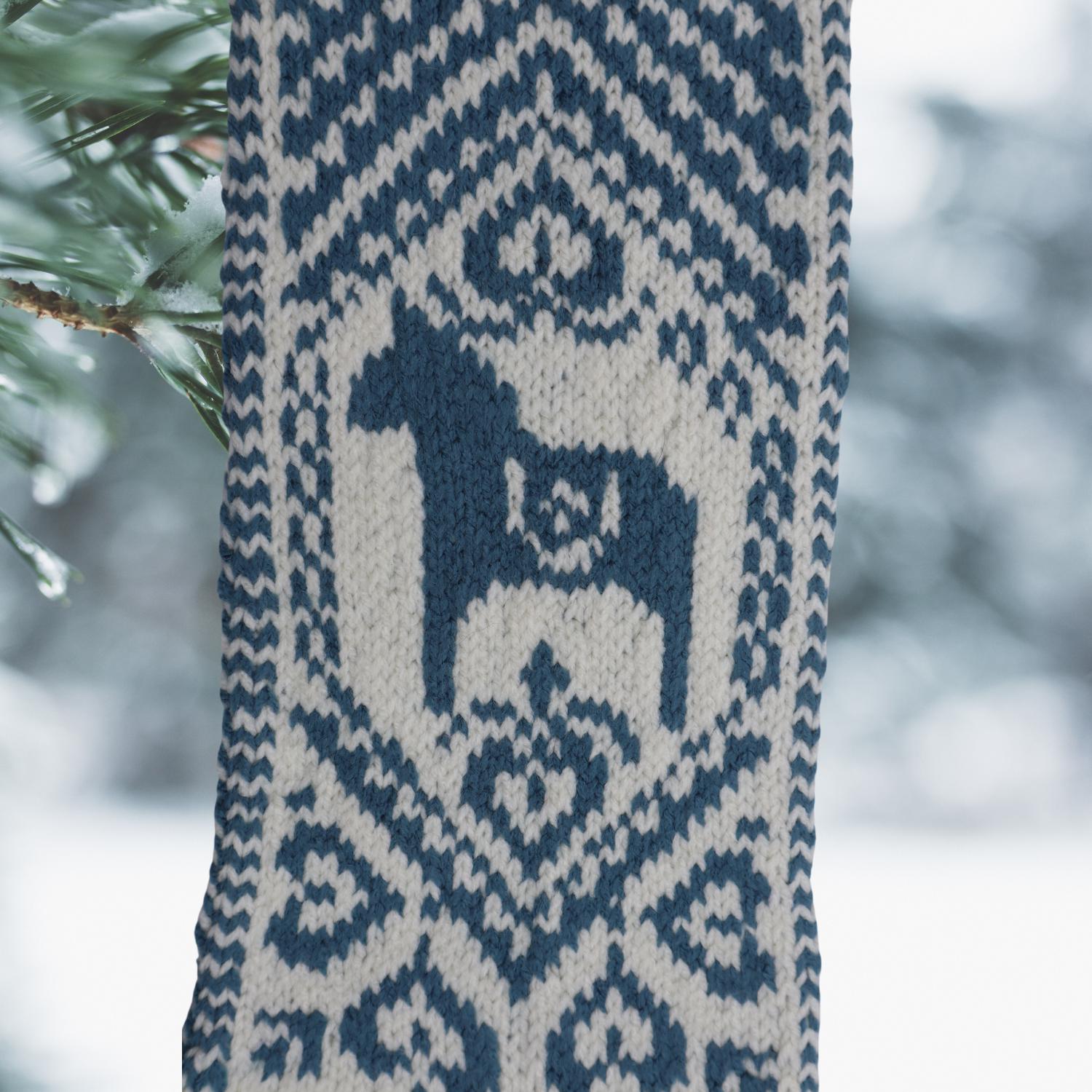 Dala Horse Christmas Stocking Knitting Pattern: Scandinavian Holiday ...