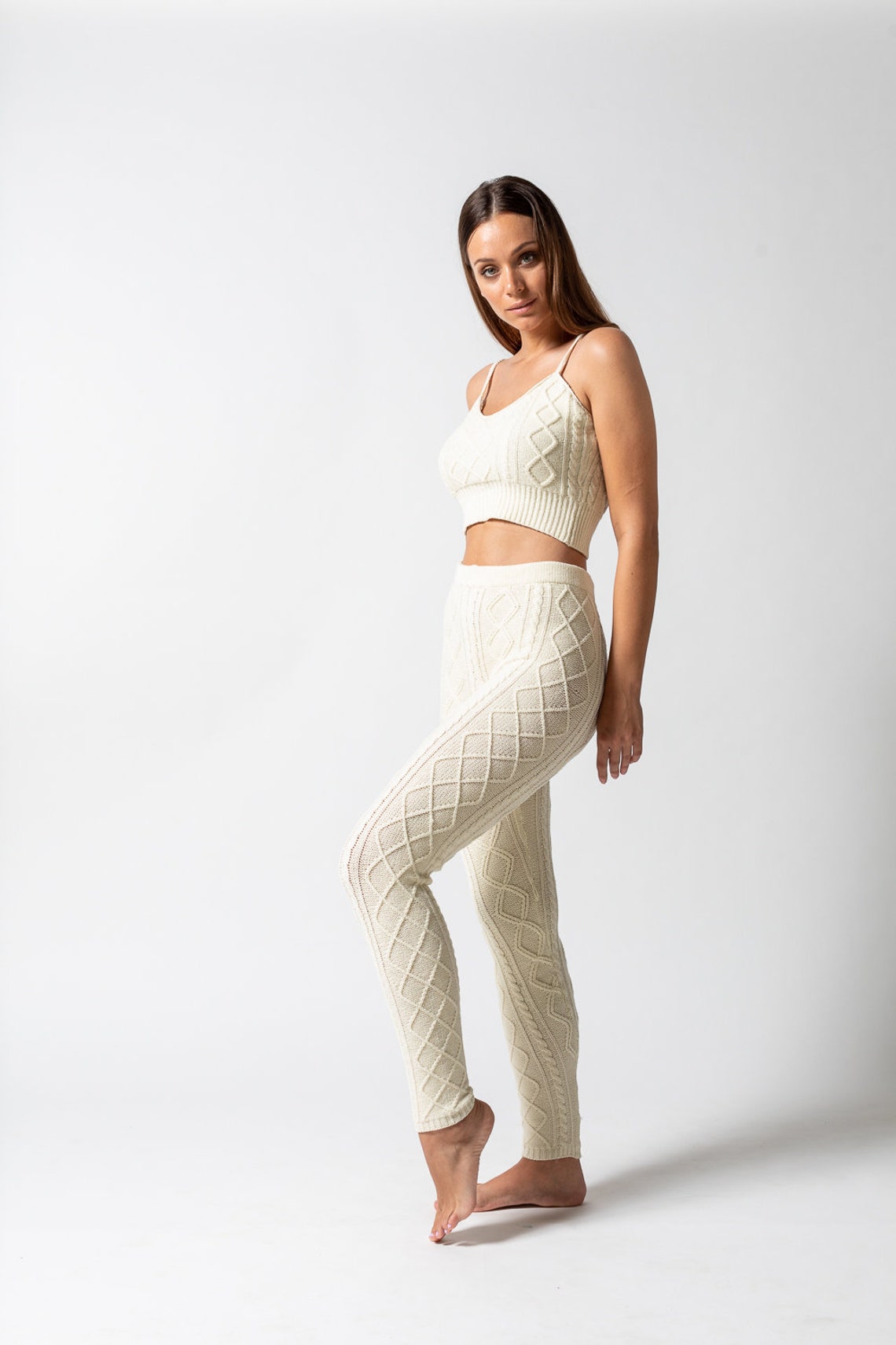 Cable Braid Leggings Knitting Pattern: Women's Aran Knit Tights (PDF ...