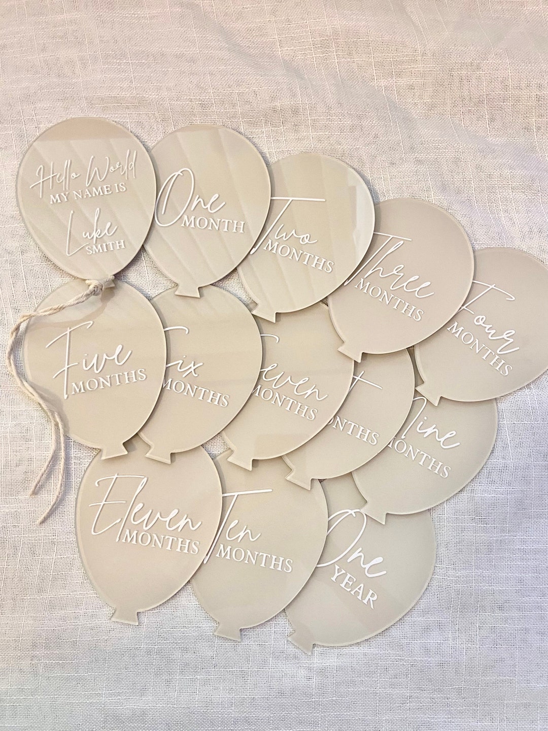 Painted Milestone Balloon Acrylic Discs for New Baby / Birth ...