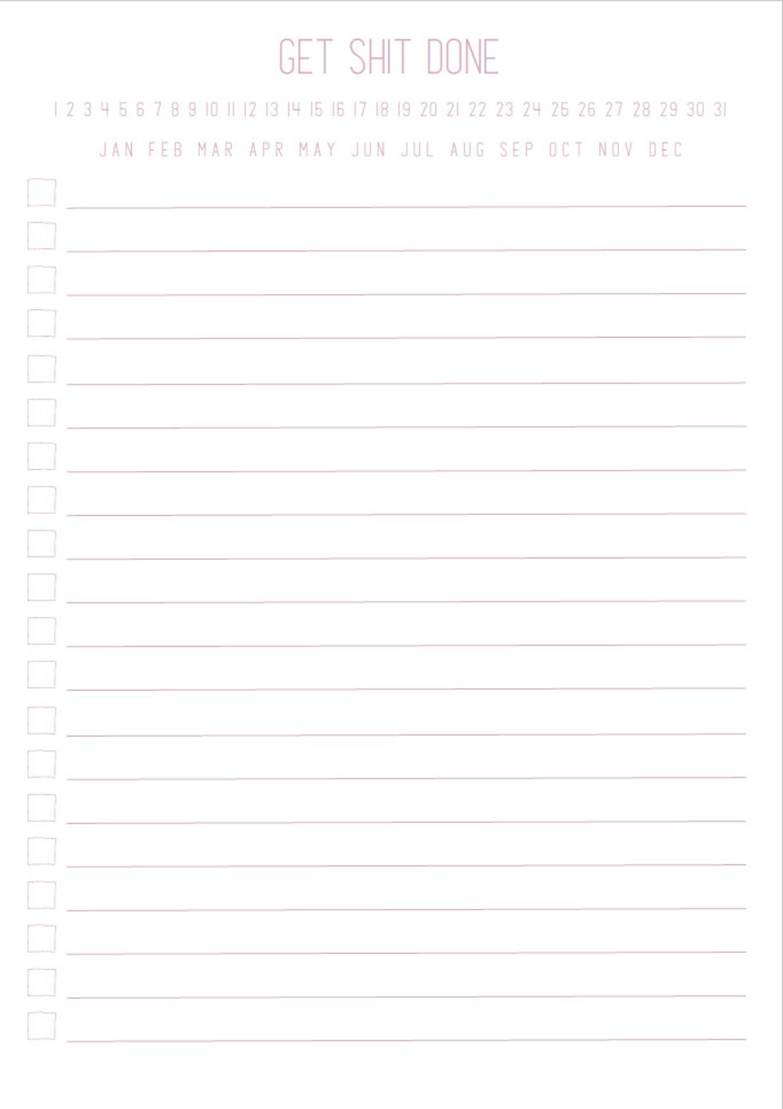 To Do List Get Shit Done Printable, Simple Tasks List Template ...