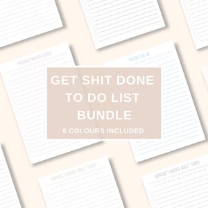 To Do List Get Shit Done Printable Simple Tasks List - Etsy