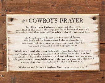 Cowboys' Prayer Cowboy & Horse Vintage Western Postcard unused - Etsy