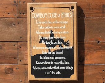 Cowboy Code of the West 5 X 8 Magnetic Sign - Etsy