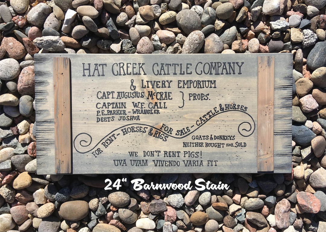 Lonesome Dove 24" Hat Creek Cattle Co. Sign - Etsy