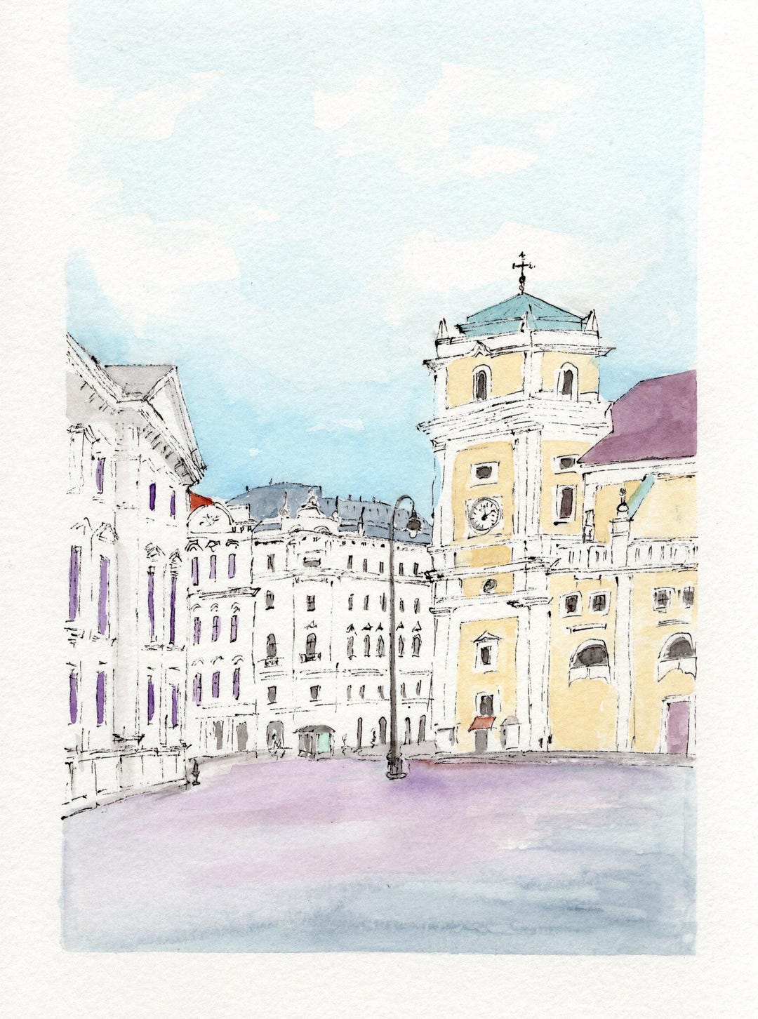 Vienna Original Watercolor Painting,vienna Painting,vienna Travel Gift ...