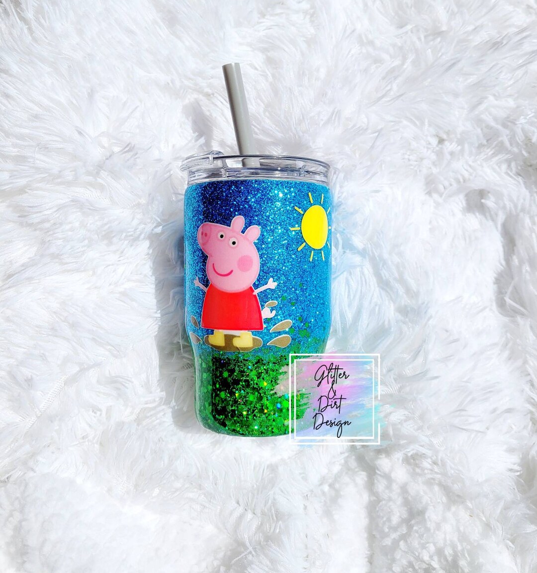 Glitter Pig Themed Kids Show Tumbler Pig Glitter Tumbler - Etsy