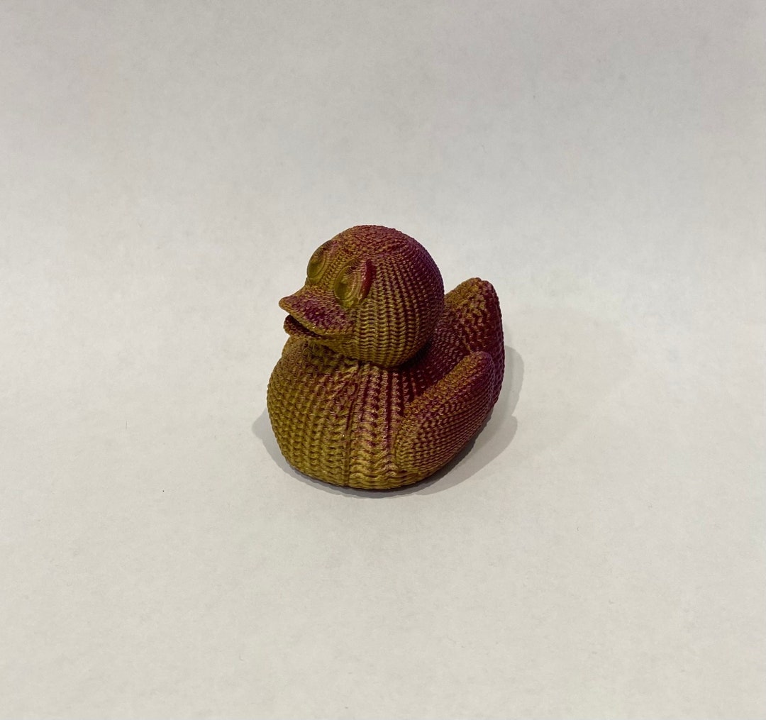 3D Printed Knitted Rubber Duck optional Keychain - Etsy