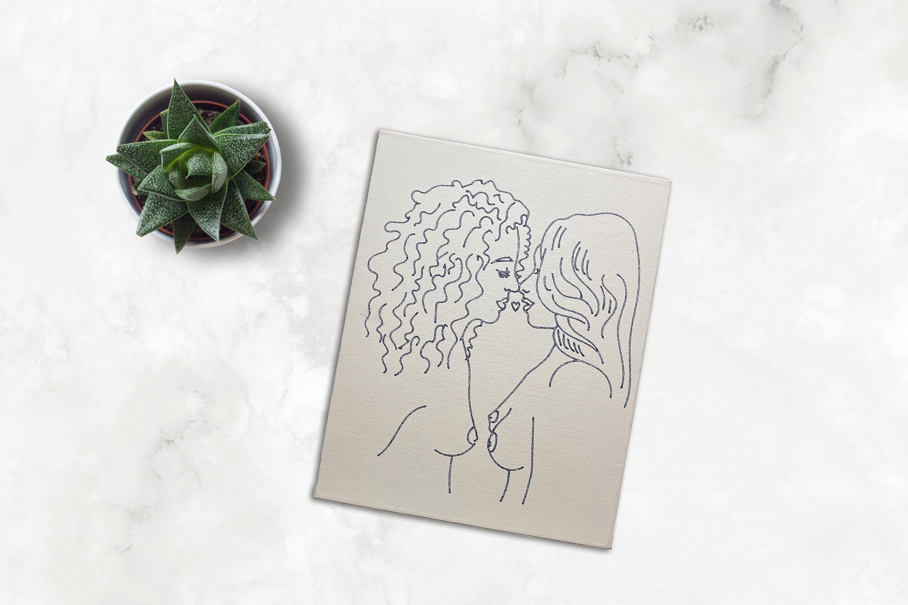 Outline Portrait, Art, Drawing, Gay, Lesbian, Love Art - Etsy