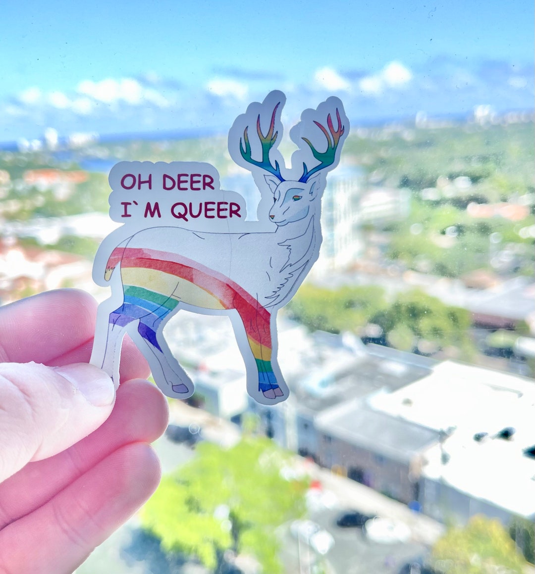 Oh Deer I'm Queer Sticker, Gay Sticker,lgbt Sticker, Pride Sticker ...