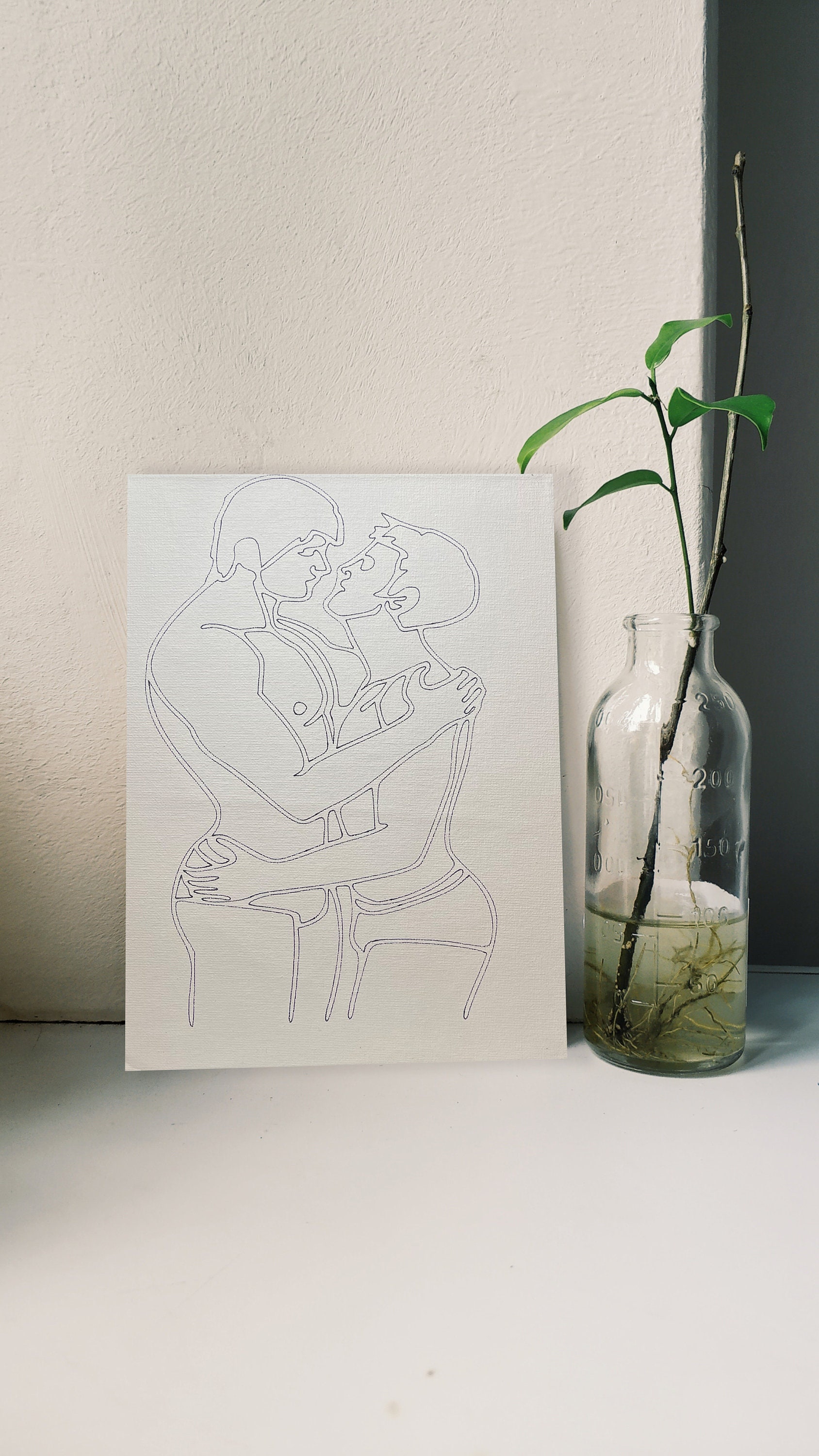 Outline Portrait, Art, Drawing, Gay, Lesbian, Love Art - Etsy