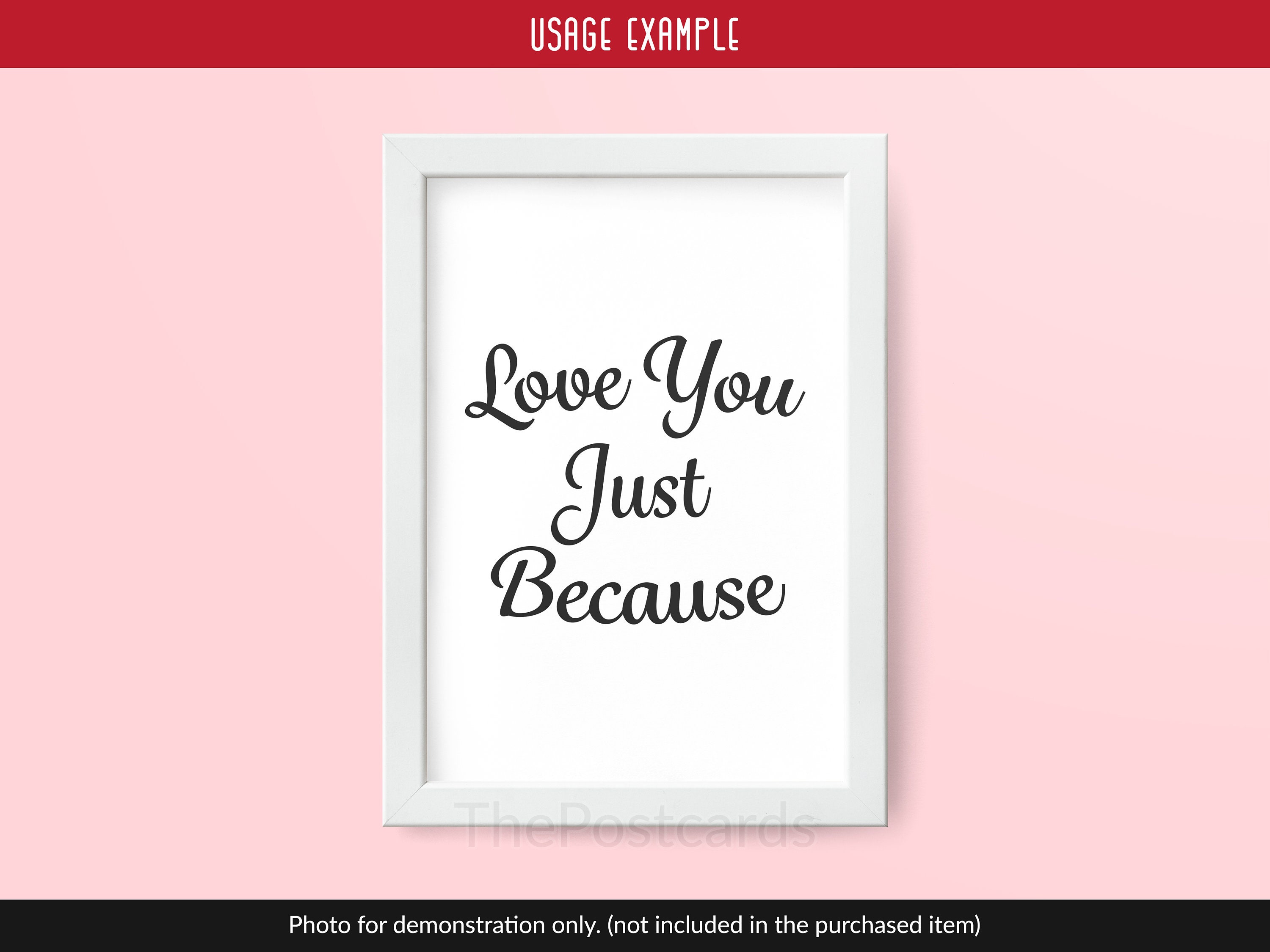 Love You Just Because SVG Cut File, Printable Clip Art, Lovely Romantic ...