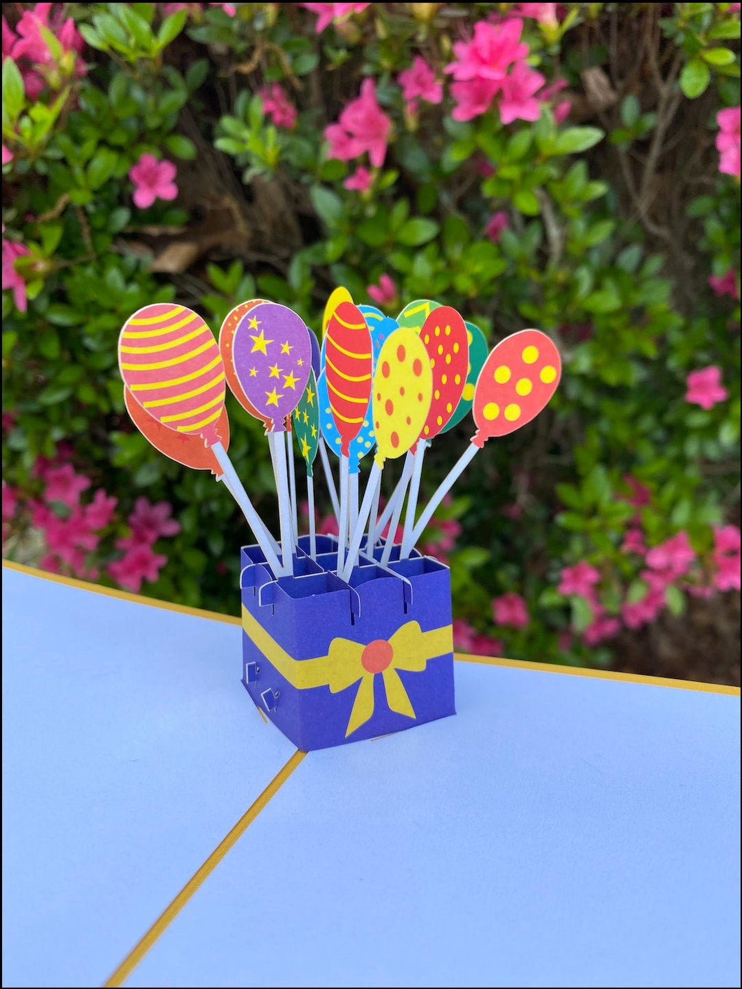 Pop up Balloons Birthday Card/ 3D Balloons Popup Birthday Card - Etsy