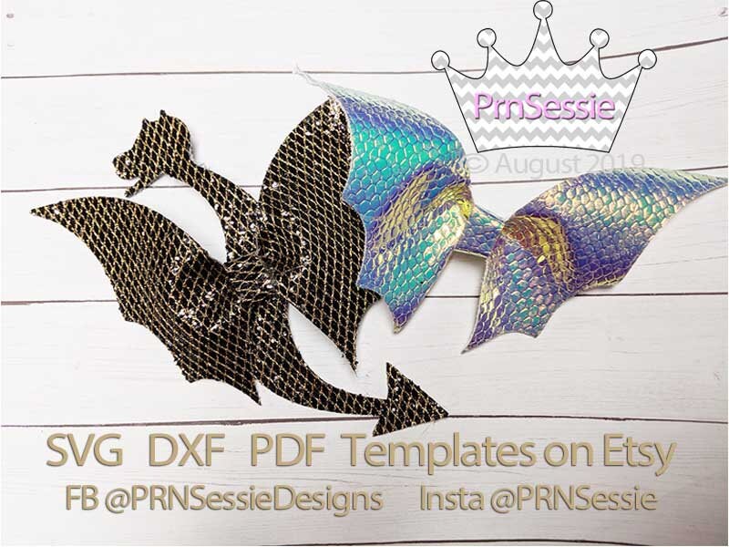 Digital SVG PDF DXF Dragon Wings Bow Template Pinched Bow | Etsy